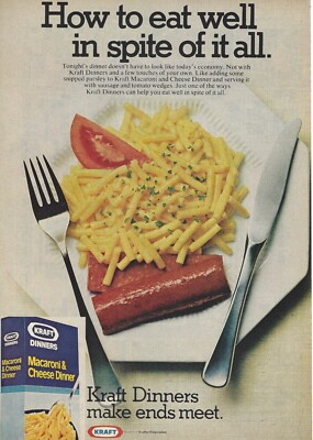 1975 Kraft Dinners Macaroni & Cheese vintage Print Ad 70's Food ...