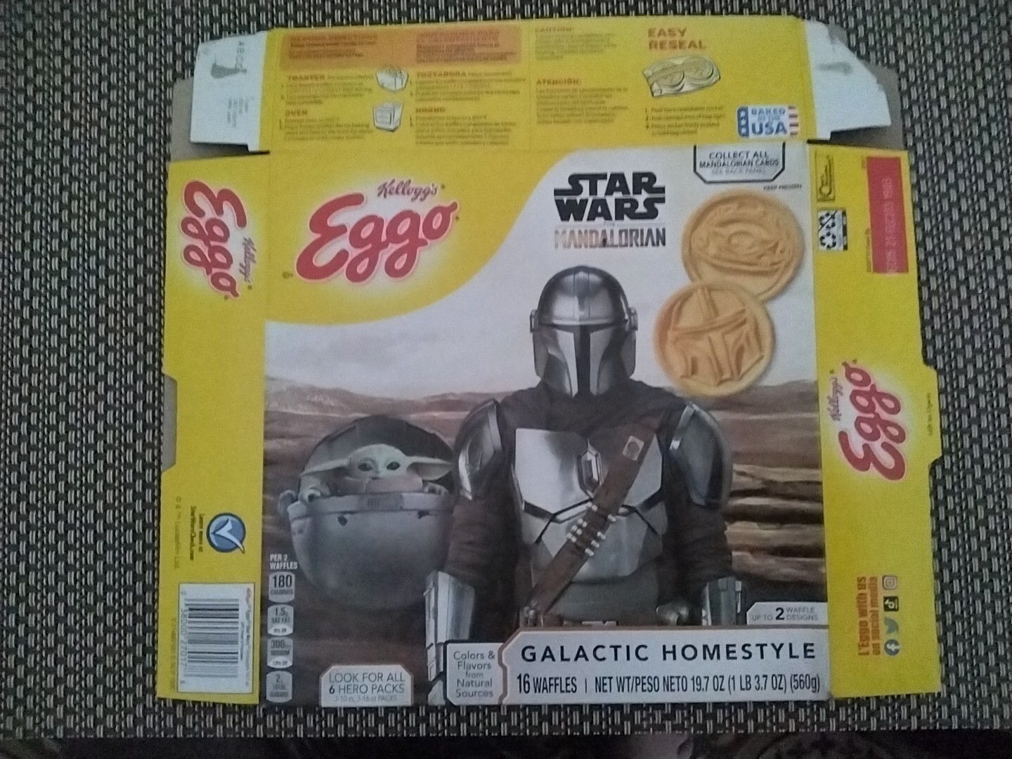 Star Wars Mandalorian kelloggs eggo box 6 uncut cards 4, 7, 10, 17, 20 ...