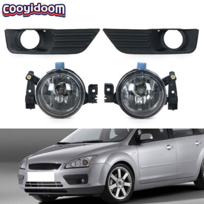 For Ford Focus 2005-2007 Front Bumper Fog Lights Cover Grille Lamp Kits ...