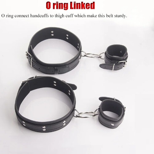 Adult Wrist&Ankle Cuff Handcuff Binding Set Leg Strap Locking Arm To ...