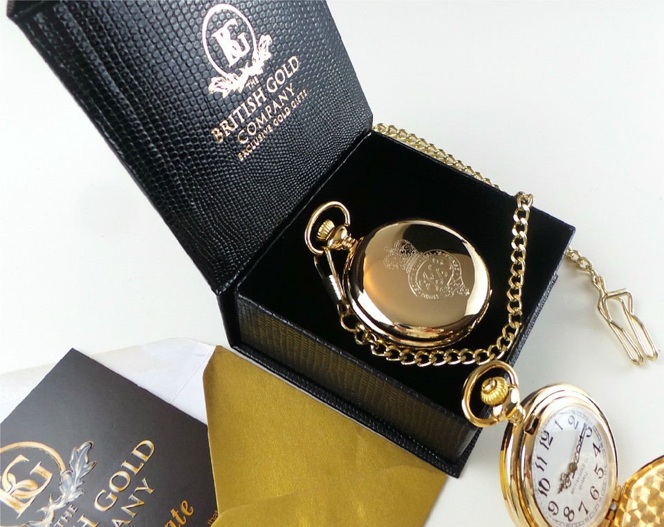 GRENADIER GUARDS POCKET WATCH and CHAIN 24K Gold Clad ARMY MILITARY ...