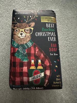 Hunter Grey Holiday Bar Soap Mens Cedarwood Sage Best Buckin Christmas ...