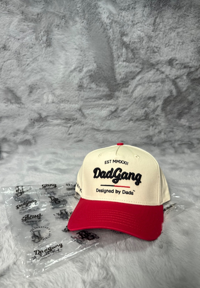 Dad Gang Hat Beige Red Fairway Baseball Trucker SnapBack IYKYK NEW | eBay