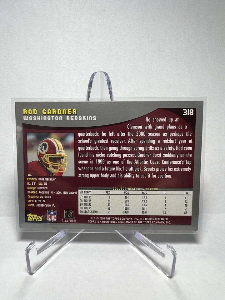 2001 Topps - Rod Gardner #318 (RC) | eBay