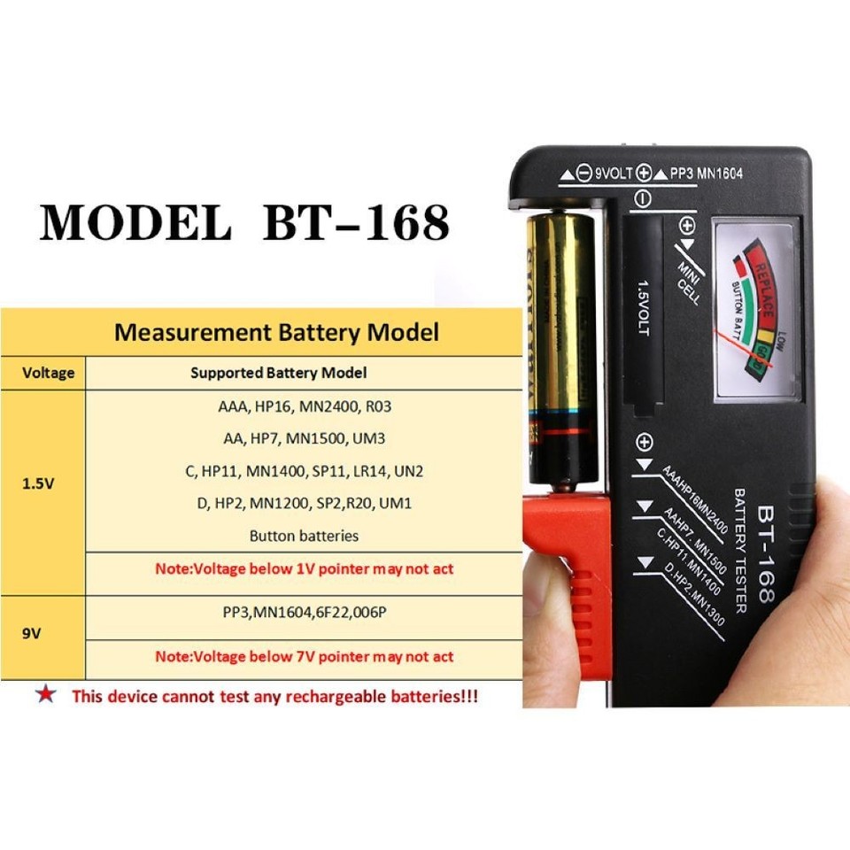 Universal Battery Tester Checker AA, AAA, 9V PP3 1.5V Am | eBay UK