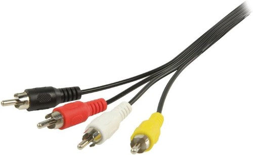 Quad 4 x Phono RCA Cable Audio Composite Video AV Lead RED WHITE YELLOW ...