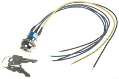 Apem JD SERIES KEY SWITCH JD9O126W 4A 28VDC 2-Way DPST Latching, Key ...