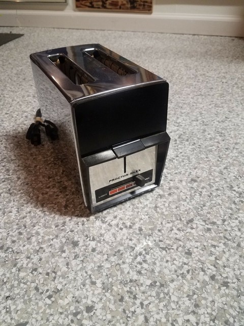 Vintage Proctor Silex Toaster 2 Slice Model T204B Silver Chrome Black ...