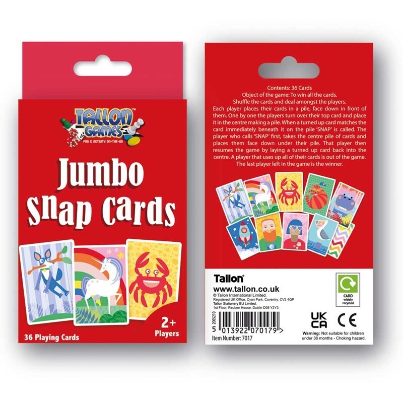 Tallon Jumbo Snap Cards Pack Of 36 Playing Cards Kids Children Card ...