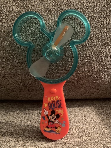 Disney Mickey Mouse Hand Held Cooling Fan, “ROCK the HOUSE”, Lights Up ...