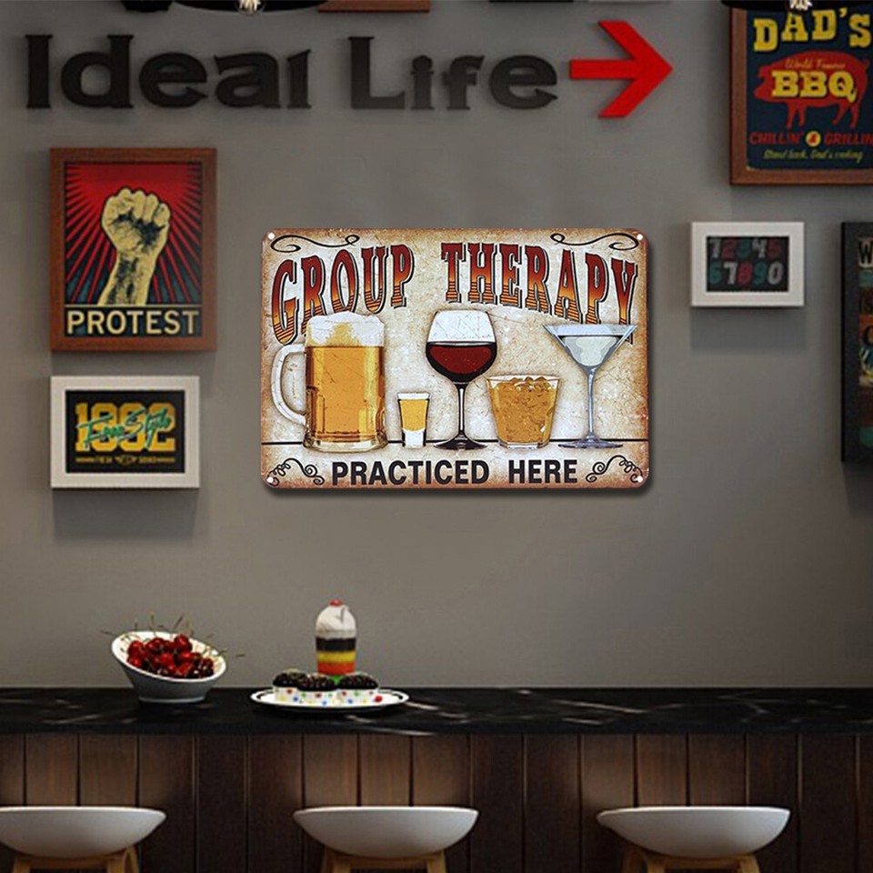 Vintage Metal Beer Tin Sign Rectangular Iron Painting Wall Home Bar ...