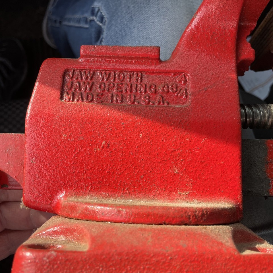 Vintage Wilton 4" Red Bench Vise Anvil Swivel Base Made in USA | eBay