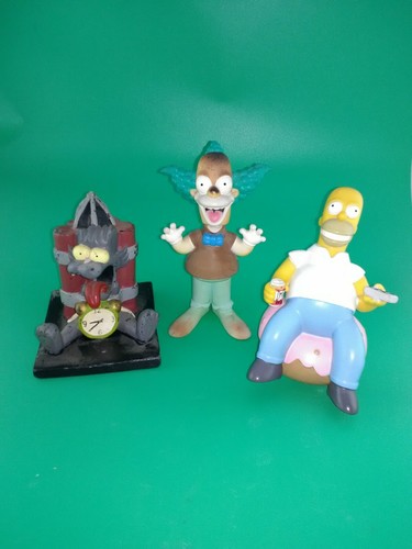 Simpsons vintage lot Homer flashlight Krusty bobblehead skratchy statue ...