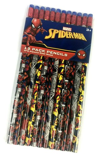 12 Pack #2 Marvel SpiderMan Real Wood Pencils For School Work Party ...