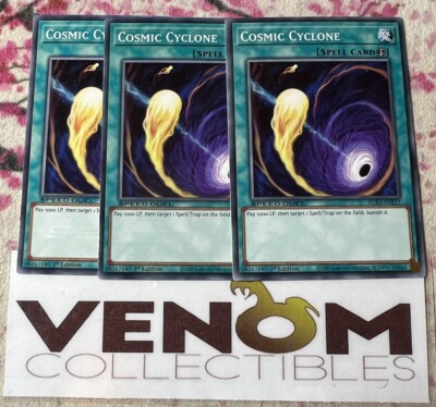 3x (M/NM) - Cosmic Cyclone - SGX1-ENE17 - Common - 1st Edition YuGiOh ...
