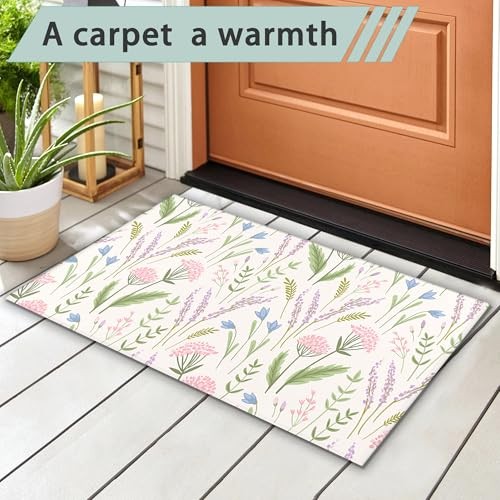 Welcome Mats Colorful Spring Indoor Front Door Mats for Home Flower ...