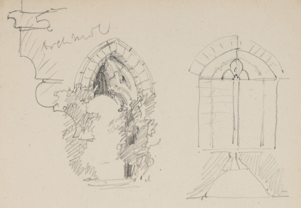 E. LEE (19.Jhd), Ye Olde Chequers Inn, Tonbridge, um 1860, Bleistift ...
