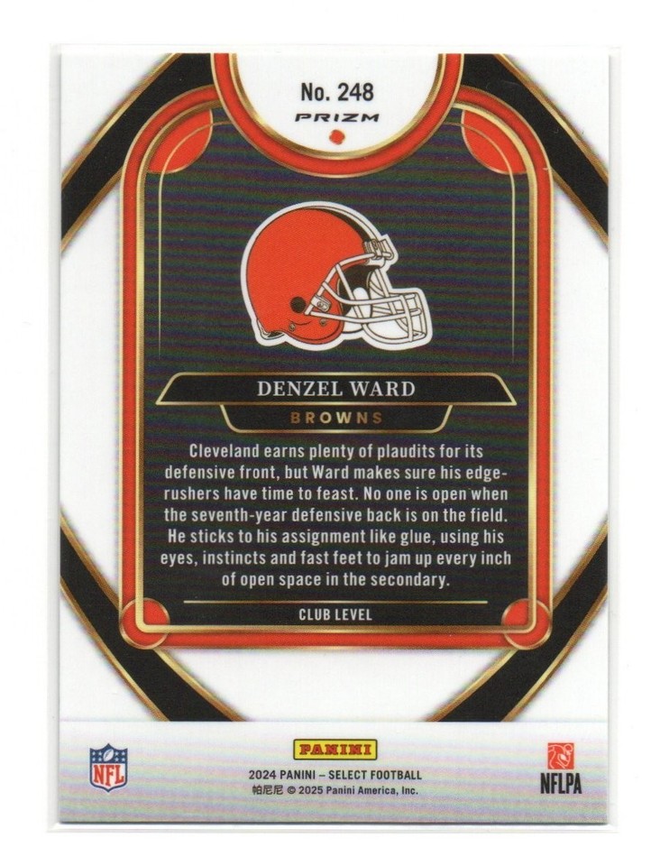 2024 Panini Select - Club Level Denzel Ward #248 Black & Green Shock ...