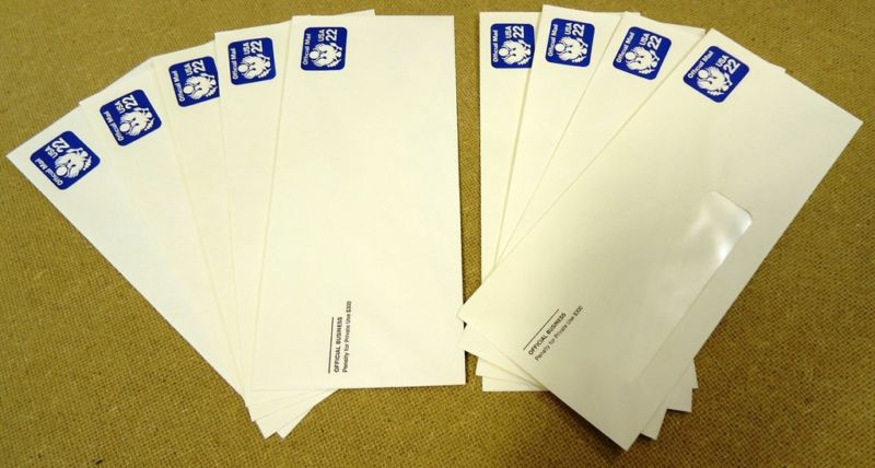 USPS Scott UO74 22c Envelopes Watermark Official Business Lot of 9 Blue ...