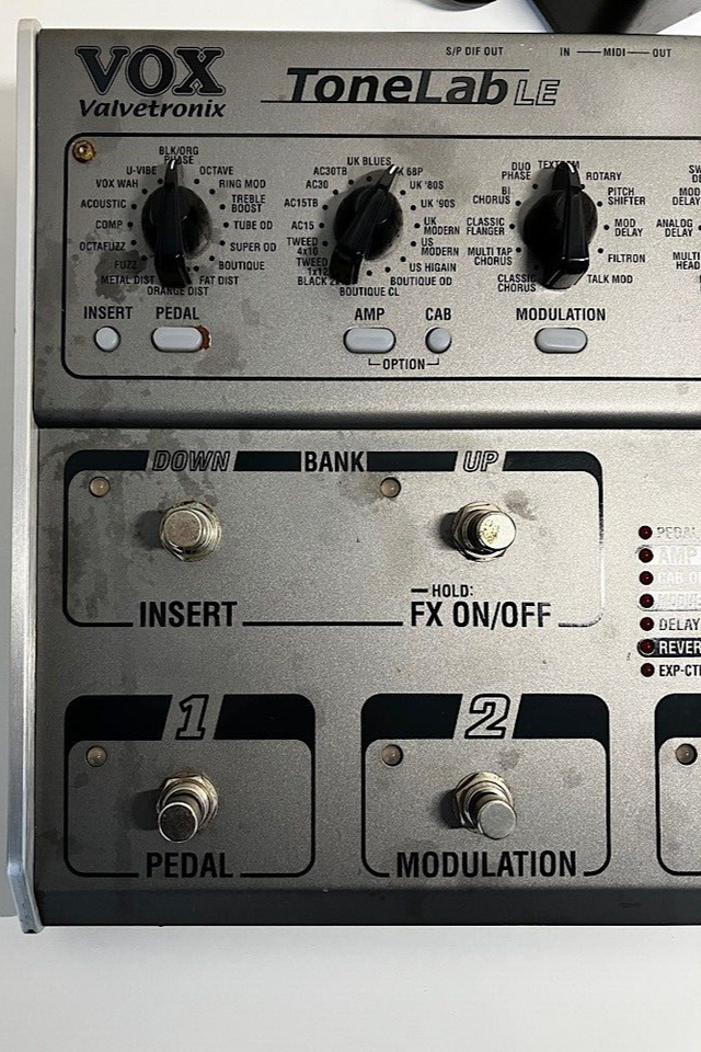 VOX ToneLab LE Guitar Multi Effect Pedal and Midi Controller With AC ...