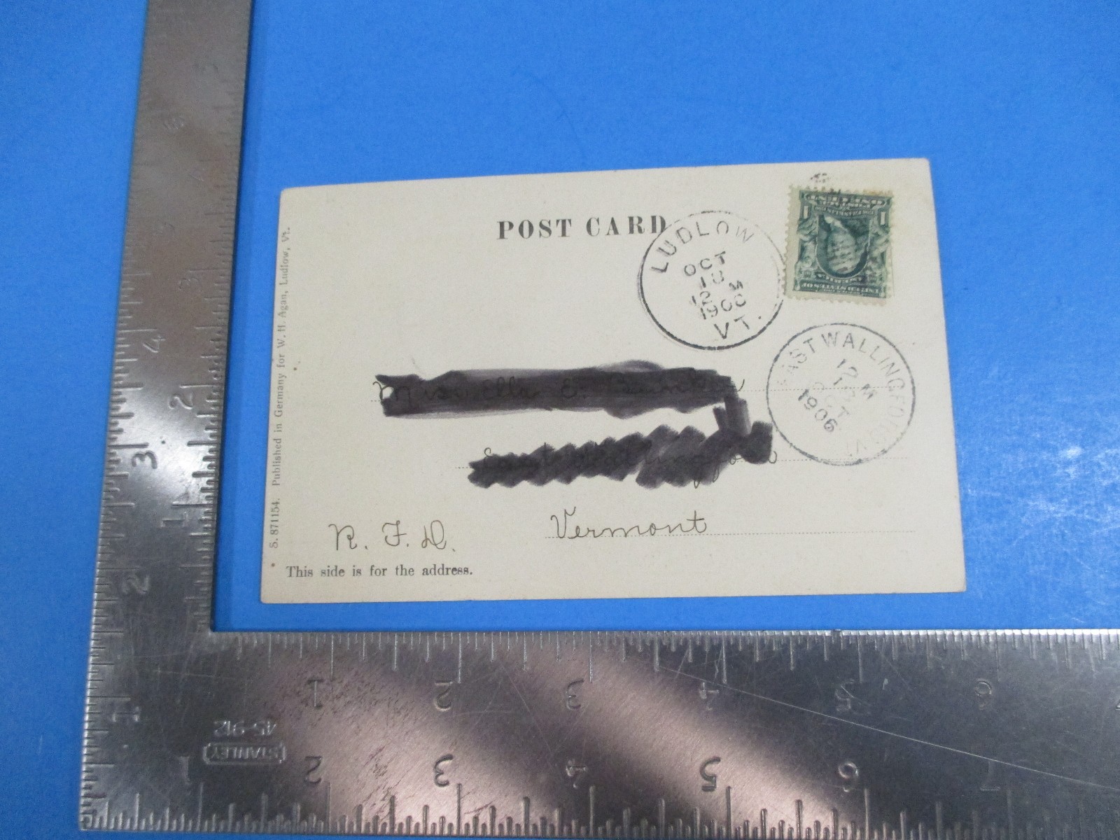 Vintage 1906 Fletcher Memorial Library Postcard Ludlow Vermont RPPC ...