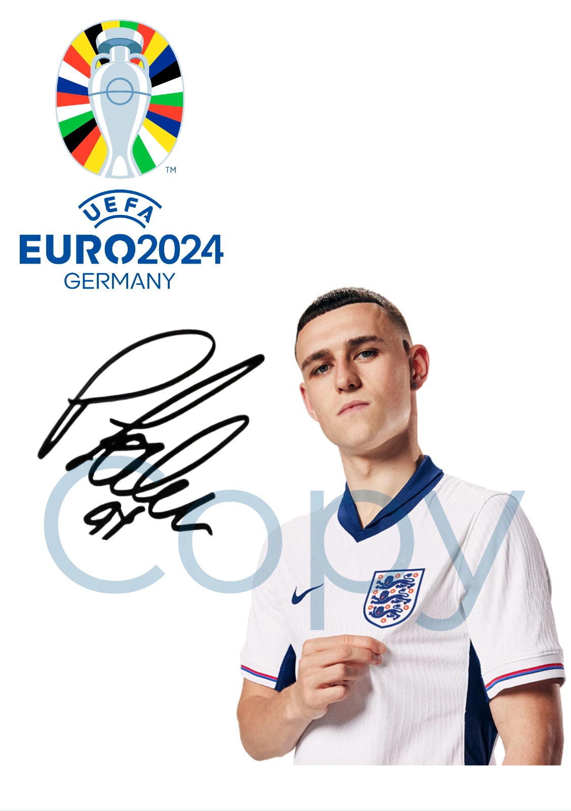 Купить Ибей | Phil Foden Signed Autograph 6x4 England Euro 2024 Pre Print