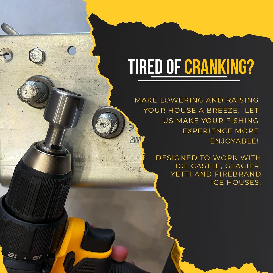 Fish House Winch Adapter For Cordless Drill For Ice Castle Ice House ...