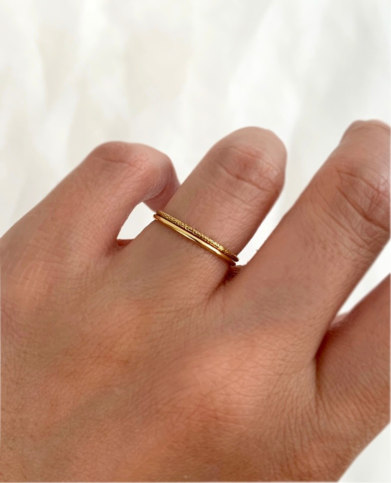 Thin Gold Ring, Gold Ring, Gold Ring Set, Gold Stack Ring, Simple Gold ...