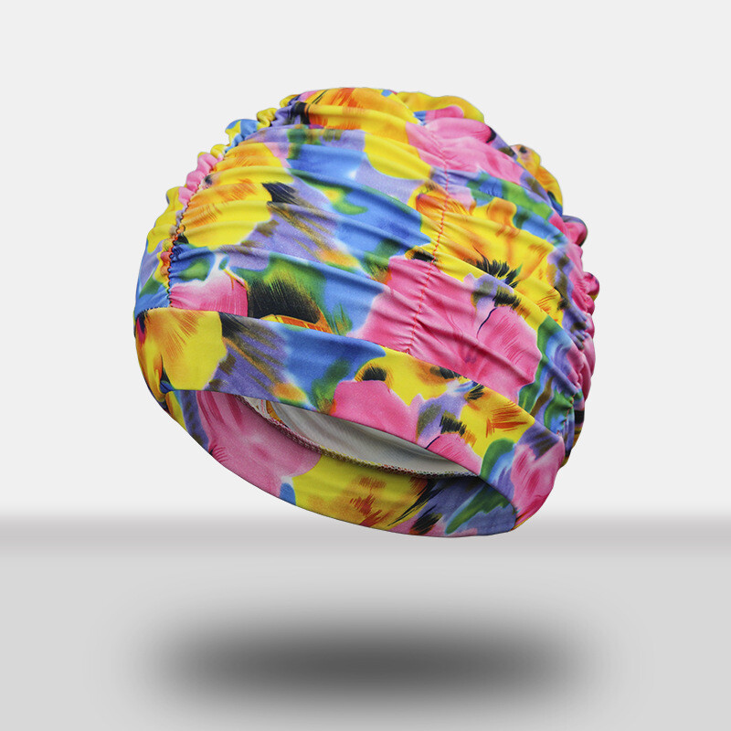 Elastic Swimming Cap Women Long Hair Swim Pool Bath Hat Nylon for Adult ...