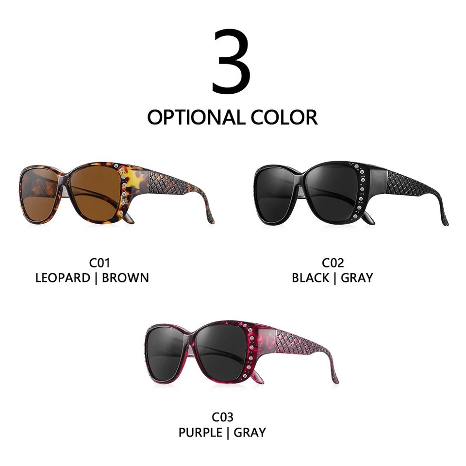 CRIXALIS 2 PCS Fashion Women Sunglasses Wear Over Prescription ...