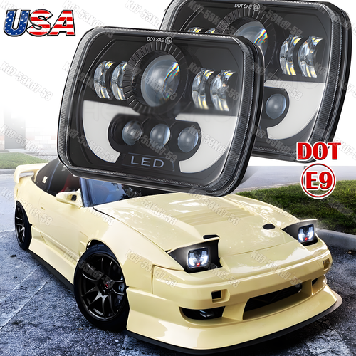 2PCS For Mazda RX-7 7x6" / 5x7" inch LED Headlights Hi/Lo Sealed Beam ...