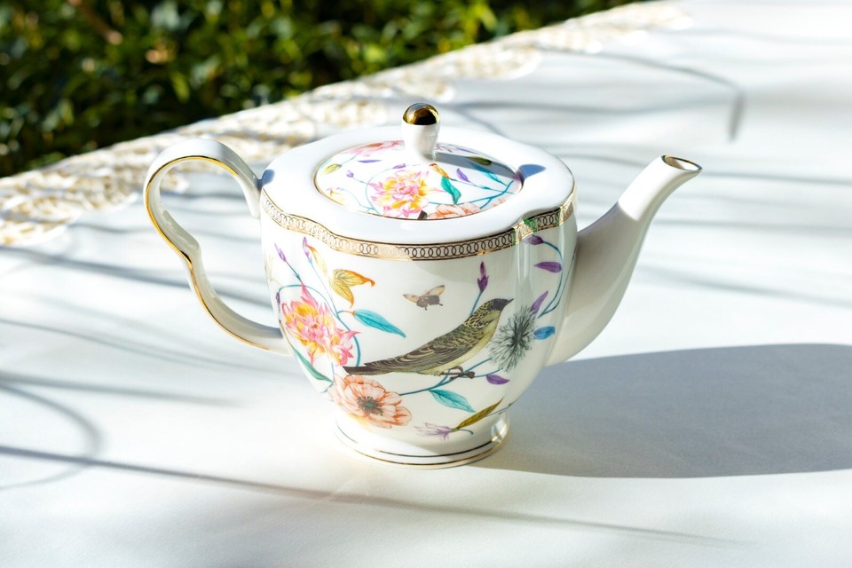 Grace Teaware Spring Flowers with Hummingbird Fine Porcelain Tea Set | eBay