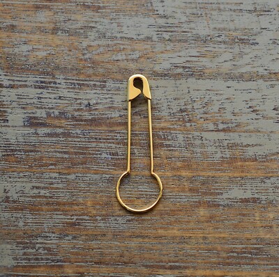 14K Gold Bulb Safety Pin Gourd Calabash Earring Unique Earring Gift For ...