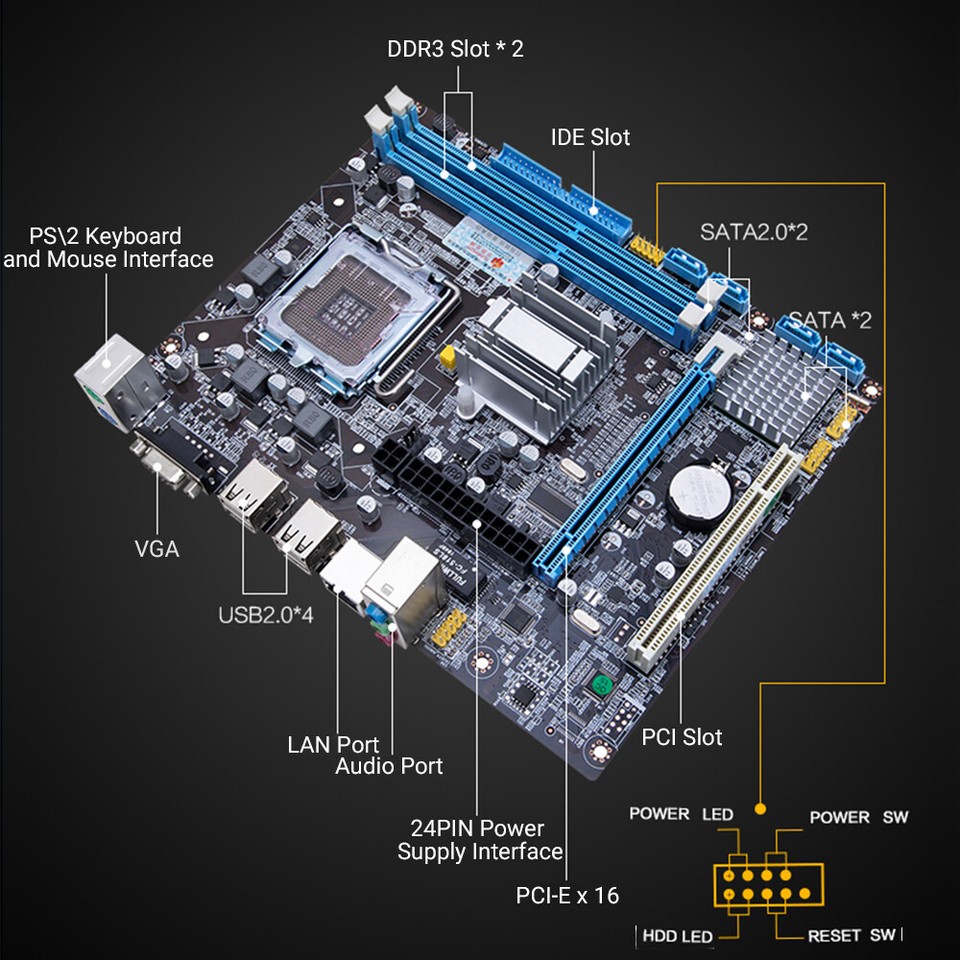 NEW for Intel G41 Socket LGA 775 MicroATX Computer Motherboard DDR3 ...