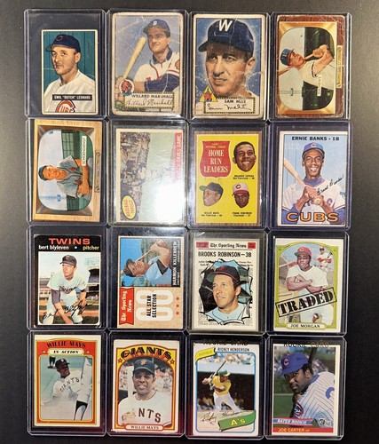 Baseball Cards Vintage Lot 1950’s - 90s Over 100 MLB Cards. Mays ...