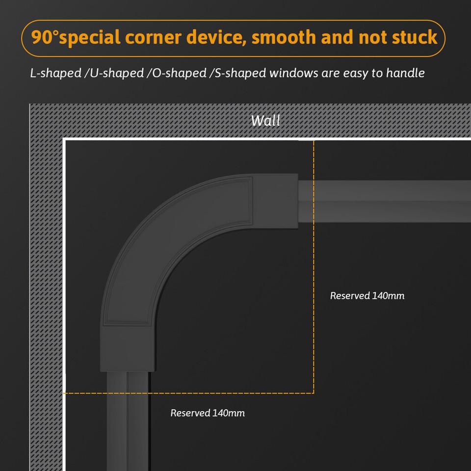 Aluminium Heavy Duty Curtain Track Kit with Hooks 3M Ceiling Mount for ...