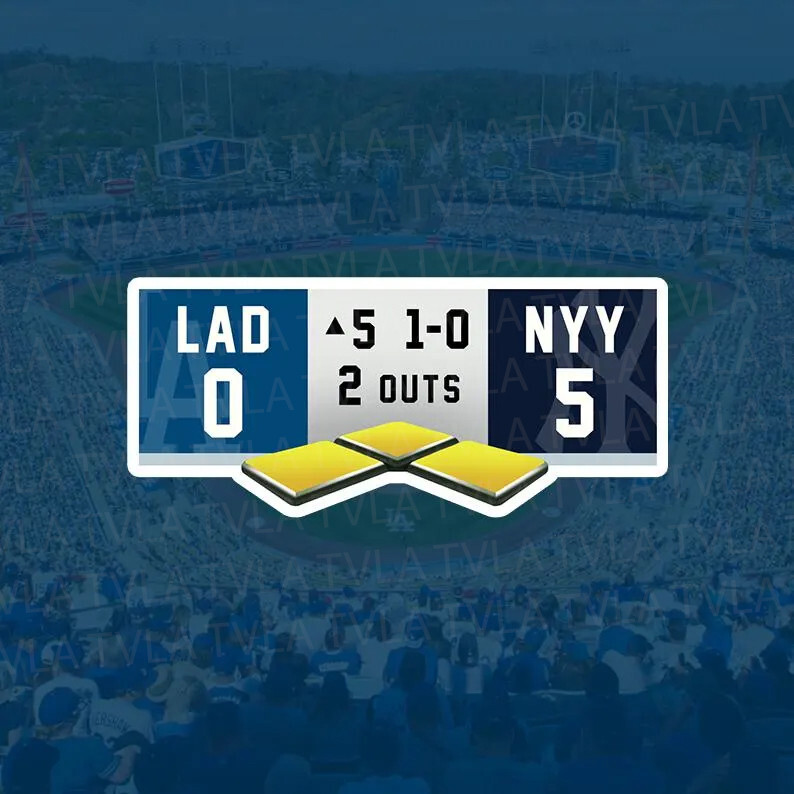 Dodgers Yankees 2024 World Series 5th Inning 3"x1.26" Sticker | eBay