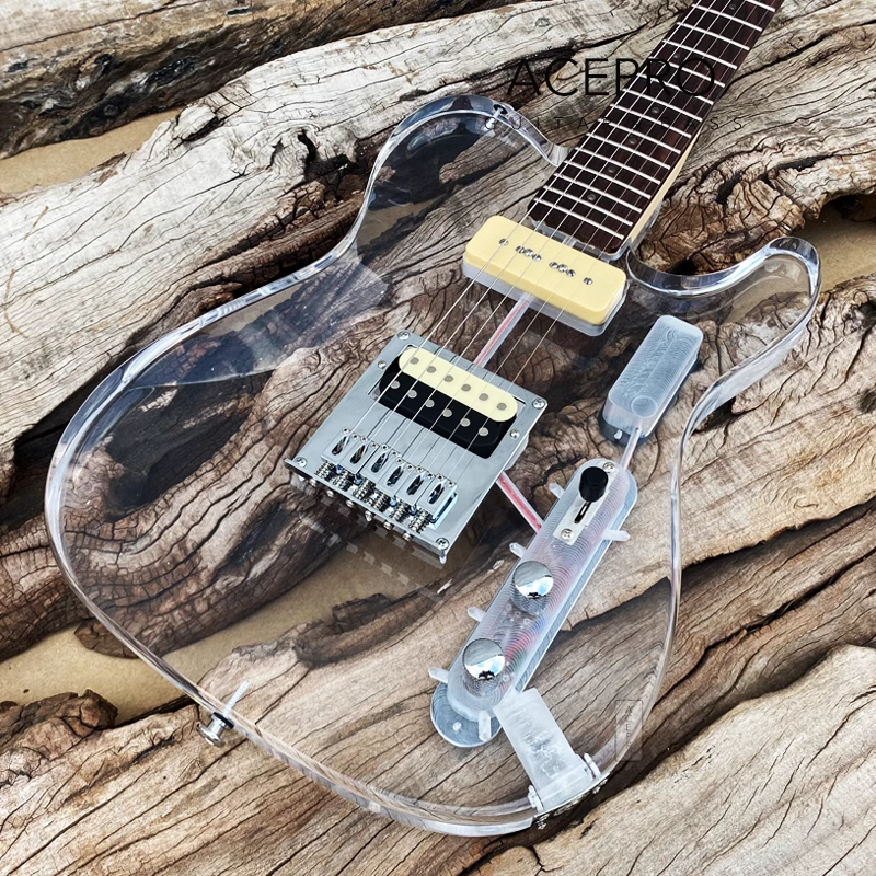 Acepro Colorful LED Light Electric Guitar Acrylic Body Crystal Guitar ...