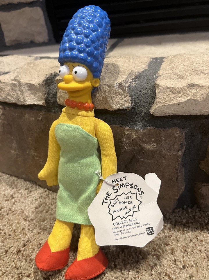 Vintage 1990 Marge Simpson Plush Doll The Simpsons Burger King W/ Purse ...