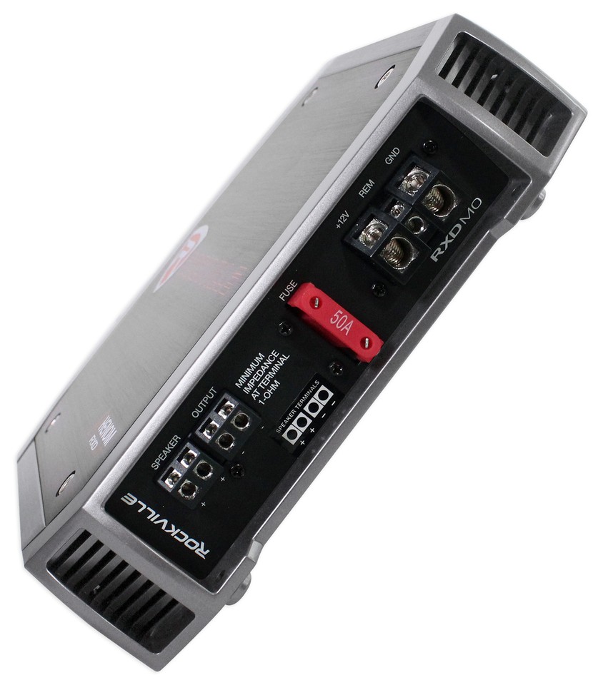 Rockville RXD-M0 1200 Watt Peak/300w RMS Mono 1 Ohm Amplifier Car Audio ...