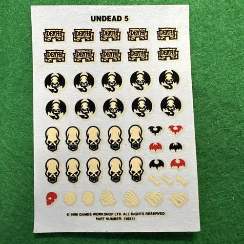Warhammer Undead Transfers Sheet #5 Shield Decals Games Workshop ...