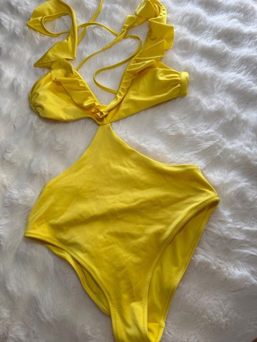 preowned, H&M yellow one piece bathing suit, size 6 | eBay