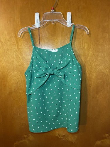 Green Floral Tank Womens Small Flowy Bohemian Boho Cottagecore | eBay