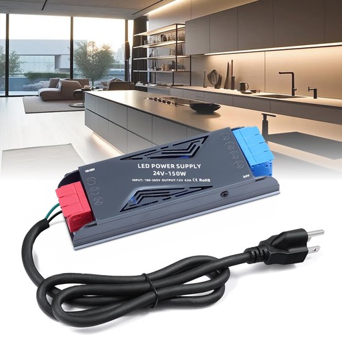 LED Transformer 24V 150W 6.3A AC 120V to 24V DC Low Voltage Switching ...