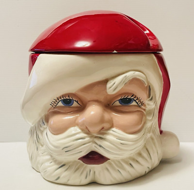 Santa Claus 9" Head Large Cookie Jar Vintage 1950s Jamar Mallory ...