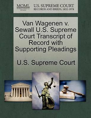 Van Wagenen V. Sewall U.S. Supreme Court Transcript of Record with ...