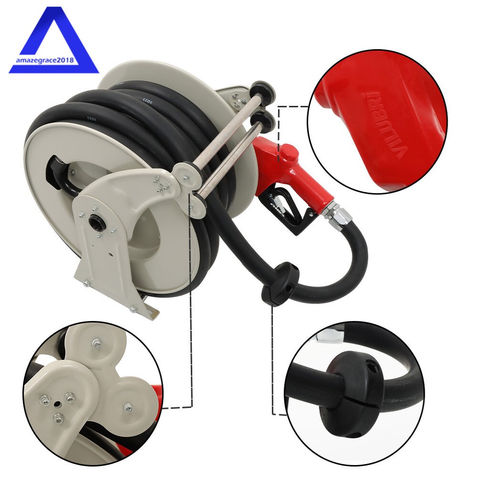 4 Length Fuel Hose Reel Retractable Diesel Hose Reel Auto Refueling Gun ...