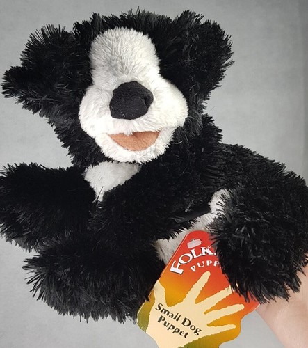 Folkmanis Small Black and White Dog Hand Puppet | eBay Australia