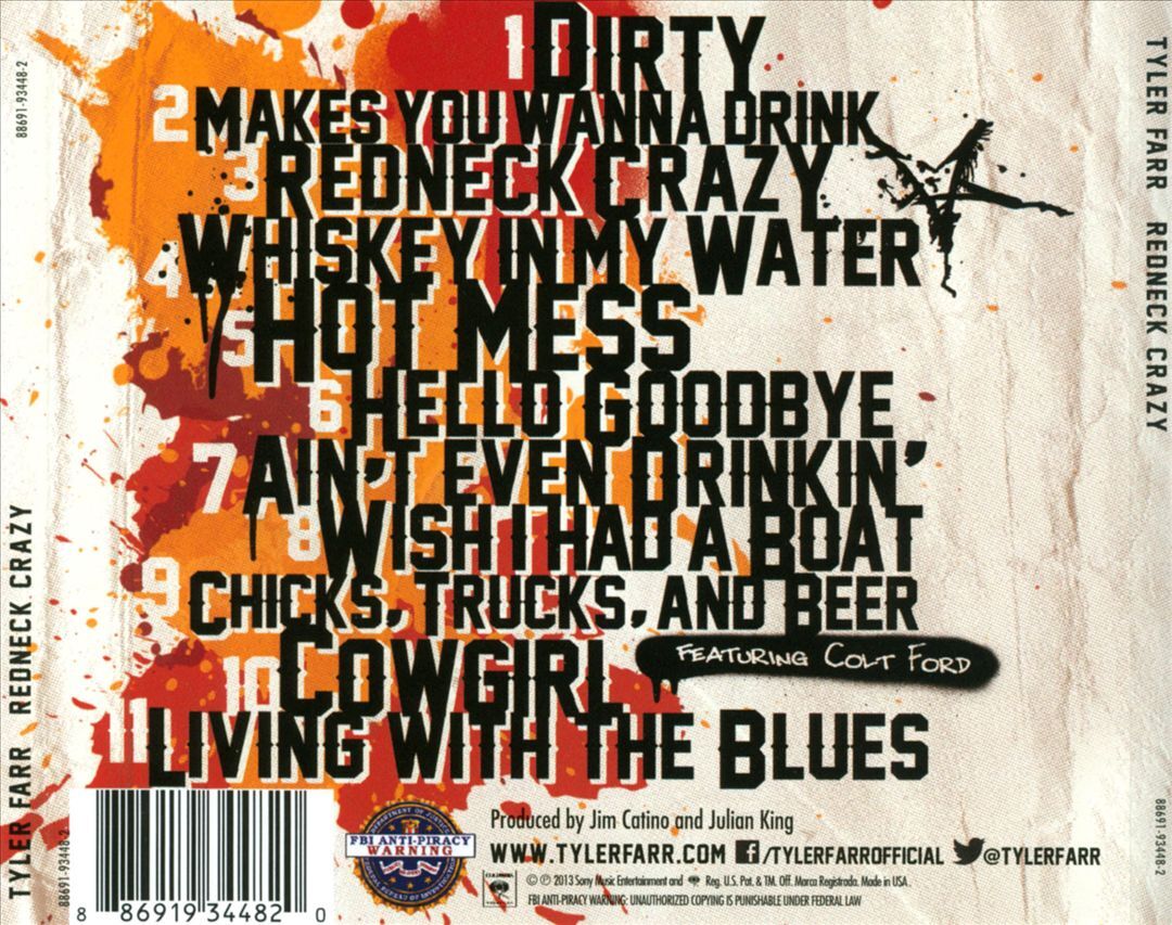 Redneck Crazy Album Cover Country Music Artist Tyler Farr Redneck