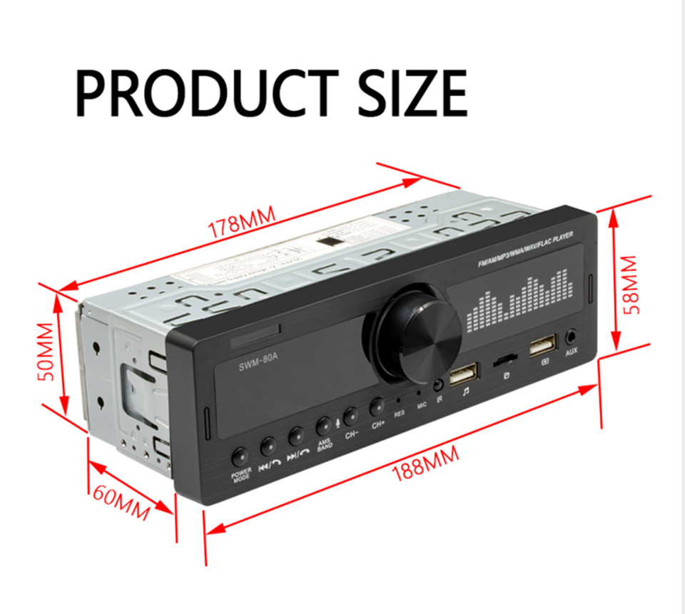 Stereo Radio MP3 Player Bluetooth AUX/USB/TF/FM Audio Kits Fit For Car ...